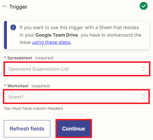 How do I update the suppression list via API on Opensend?